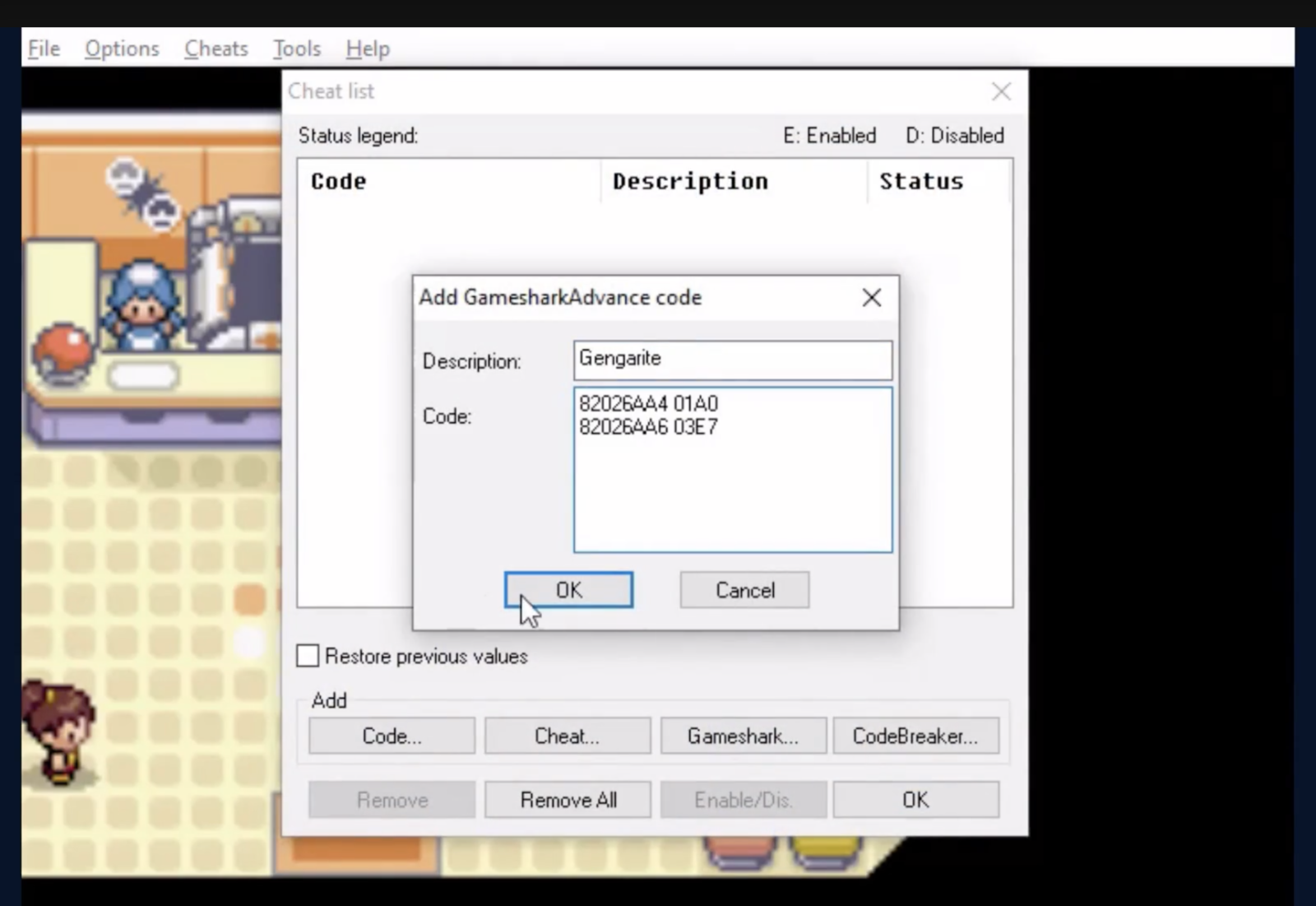 Pokemon ROWE Cheats (GameShark Codes) - PokéHarbor
